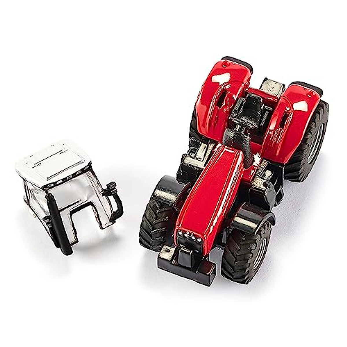 Massey Ferguson 8480 Dyna VT Tractor Red with Silver Top and Krampe Dump Trailer Red 1/87 (HO) Diecast Models by Siku SK1844