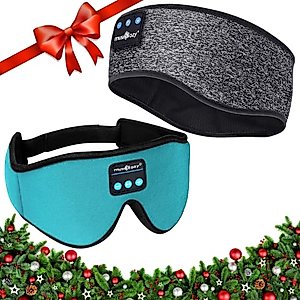 MUSICOZY Sleep Headphones Bluetooth 5.2 Sports Headband, Wireless Music Sleeping Headband Headphones IPX6 Waterproof Earbuds for Side Sleepers Workout Running Insomnia Travel Yoga, Pack of 2