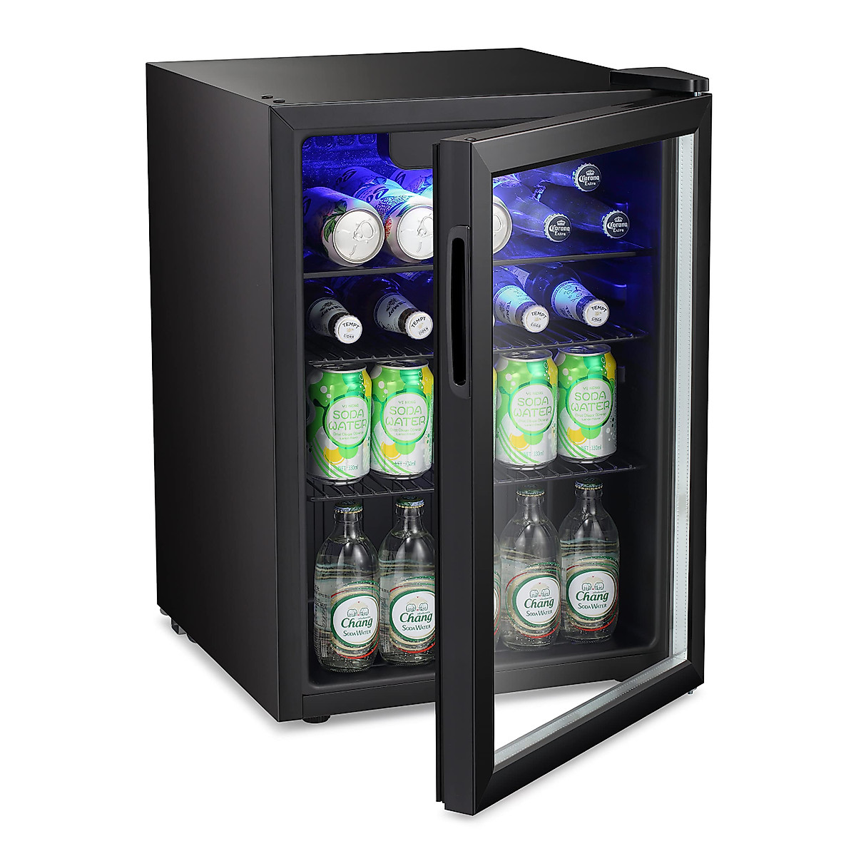 Xbeauty 120 Cans Wine Cooler Refrigerator with Temperature Control Cabinet Beverage Refrigerator Low Noise Freestanding Wine Refrigerator for Home/Office/Bar（Noble Black）