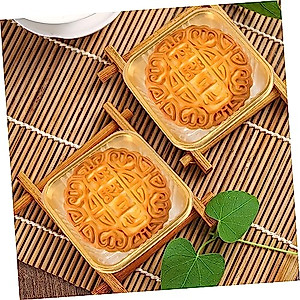 YARNOW 100 Sets Moon Cake Packaging Bag Plastic Bread Box Cookie Container Clear Tray Hot Seal Cookie Bag Tray Mini Cake Dome Clear Plastic Cupcake Boxes Egg-yolk Puff Box Packing Box Set