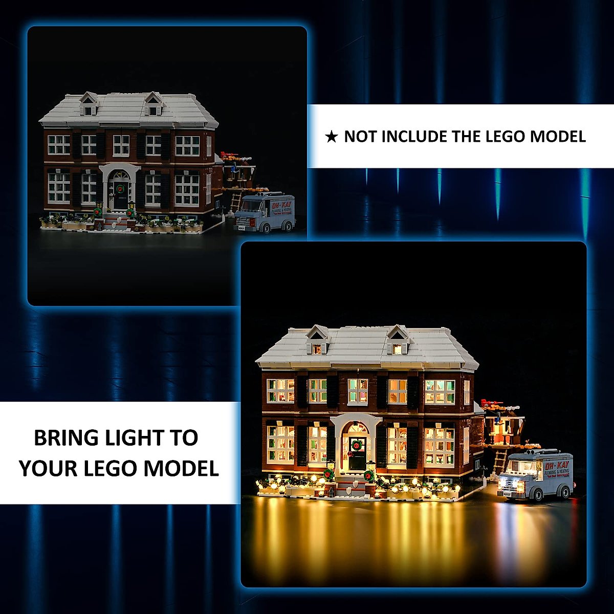 YEABRICKS LED Light for -21330 Ideas Home Alone Building Blocks Model (Building Set NOT Included)