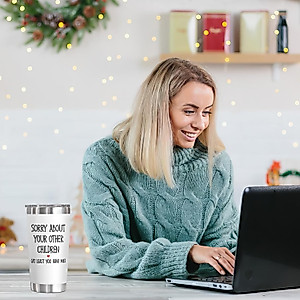 Palorix Mothers Day Gifts For Mom From Daughter Son - Christmas Mug, Birthday Gifts For Mom Mama Mother In Law Stepmom - Sorry About Your Other Child, 20oz Stainless Steel Tumbler