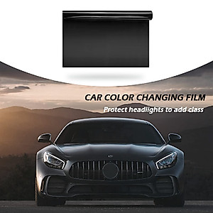 12 X 48inch Car Light Tint Film, Cuttable&Stretchability Car Headlight Taillight Fog Light Vivid Vinyl Wrap Protector,Non-Marking Self-Adhesive Decals Car Decor (Matte Black)