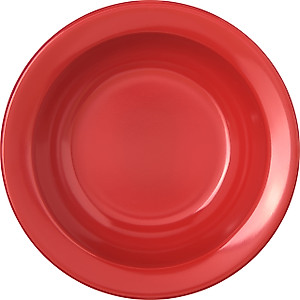 Carlisle FoodService Products Dallas Ware Reusable Plastic Bowl Fruit Bowl with Rim for Buffets, Home, and Restaurants, Melamine, 3.5 Ounces, Red, (Pack of 48)