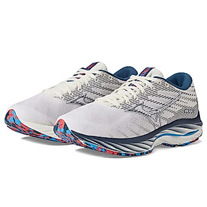 Mizuno Women's Wave Rider 26 | Neutral Running Shoe | Snow White/Silver | US 8