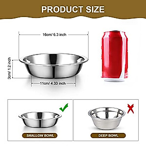 10 Pcs Shallow Cat Food Bowls 6.3 Inches Replacement Stainless Steel Cat Bowls Whisker Fatigue Relief Cat Bowls for Elevated Stand Metal Cat Dishes Basic Bowls for Cat Dishwasher Safe