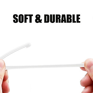 iGeyzoe Eyeglasses Silicone Ear Hooks Retainers, Eyeglasses Anti-Slip Holder Stoppers Temple Tips Sleeve Retainer Eyewear Retainers Spectacle Stay For Eyeglasses, Sunglasses, Reading Glasses (White)