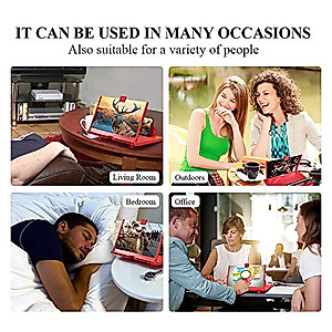 12" Phone Screen Magnifier 3D Screen Amplifier HD Mobile Phone Magnifier 3D Phone Projector Screen for Movie Video Live Broadcast, Fits All Phones