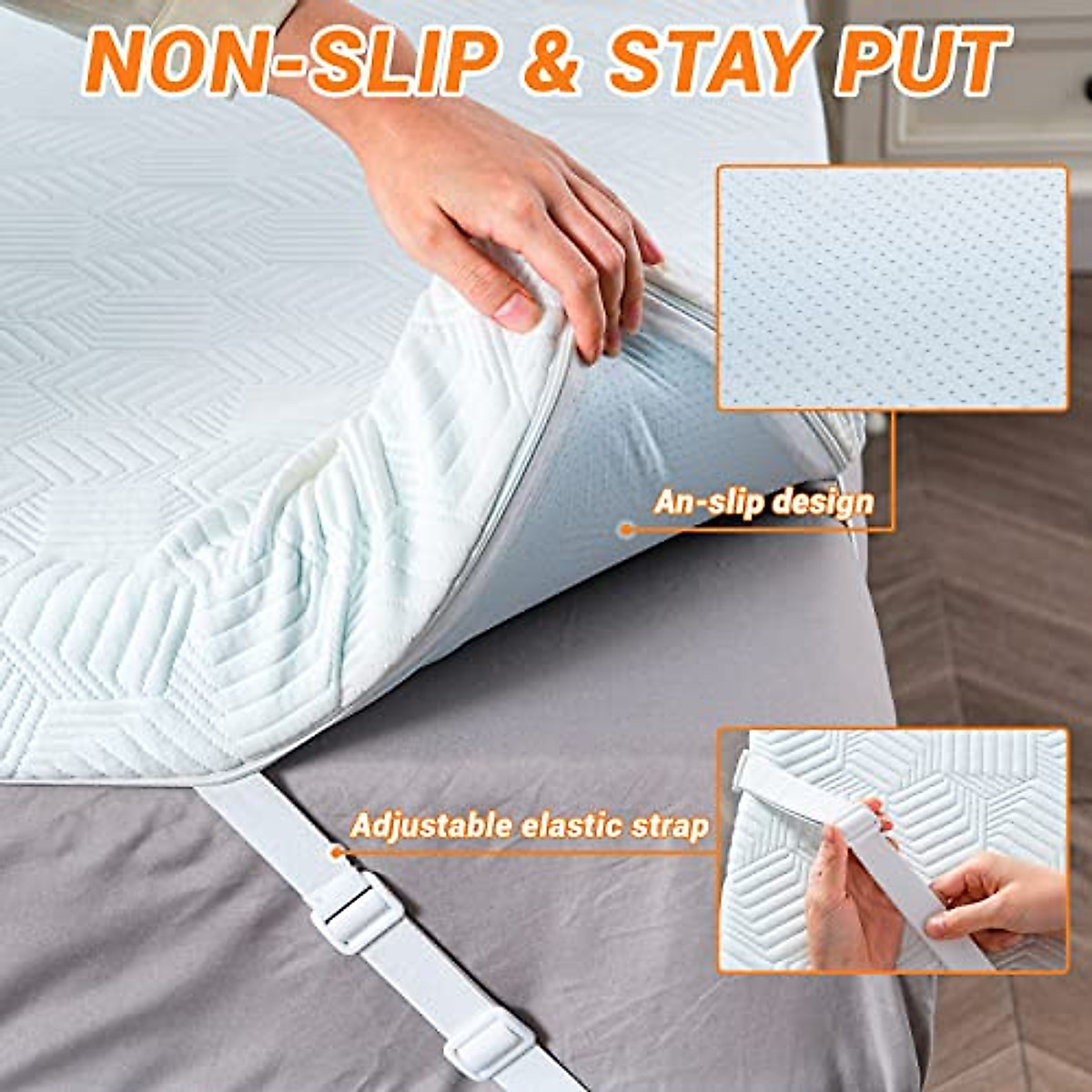 ZMEIJU 3 Inch Gel Memory Foam Mattress Topper Queen Size,Premium Soft Pressure Relief Mattress,Sleep Innovations Mattress Topper