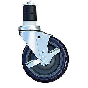 AmazonCommercial 5-Inch Expanding Stem Wheels - Set of 4 with Brakes