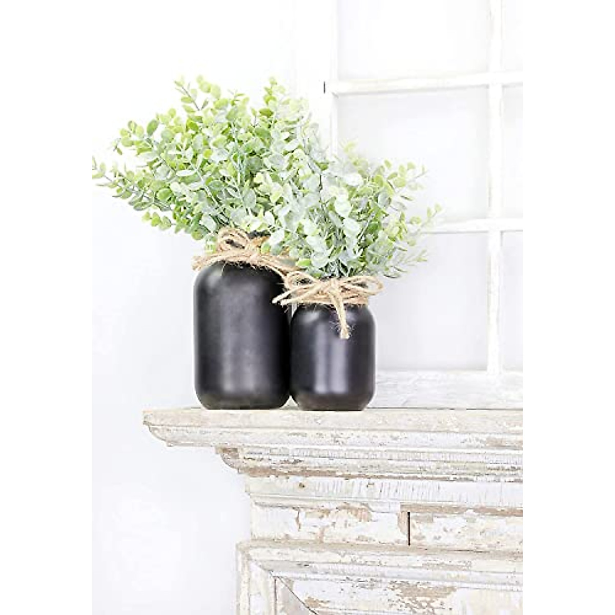 Darware Black Chalkboard Mason Jars (Pint Size, 6-Pack); Black-Coated Blackboard Surface Glass Jars for Arts and Crafts, Gifts, and Rustic Home Decor