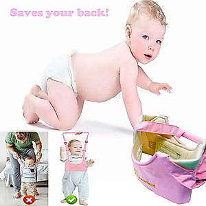 YESTIC Adjustable Baby Walking Harness Toddler Harness Assistant Belt for Learning Walk Easy-to-Wear Walking Learning Helper for Boys Girls. (Pink)