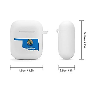 Oklahoma Flag Silicone AirPods Case Protective Cover Compatible with AirPods 2 & 1 with Keychain