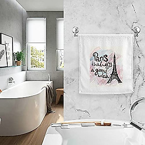 ALAZA Paris Always Good Idea Eiffel Tower Towels 100% Cotton Hand Towel for Bathroom 16 x 30 inch, Absorbent Soft & Skin-Friendly, 2 pack
