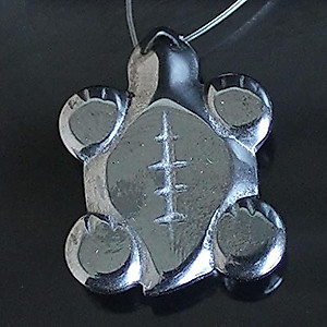 Gemstone crystal Hematite turtle pendant bead for necklace 1''