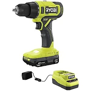RYOBI ONE+ 18V Cordless 1/2 in. Drill/Driver Kit with (1) 1.5 Ah Battery and Charger (Renewed)