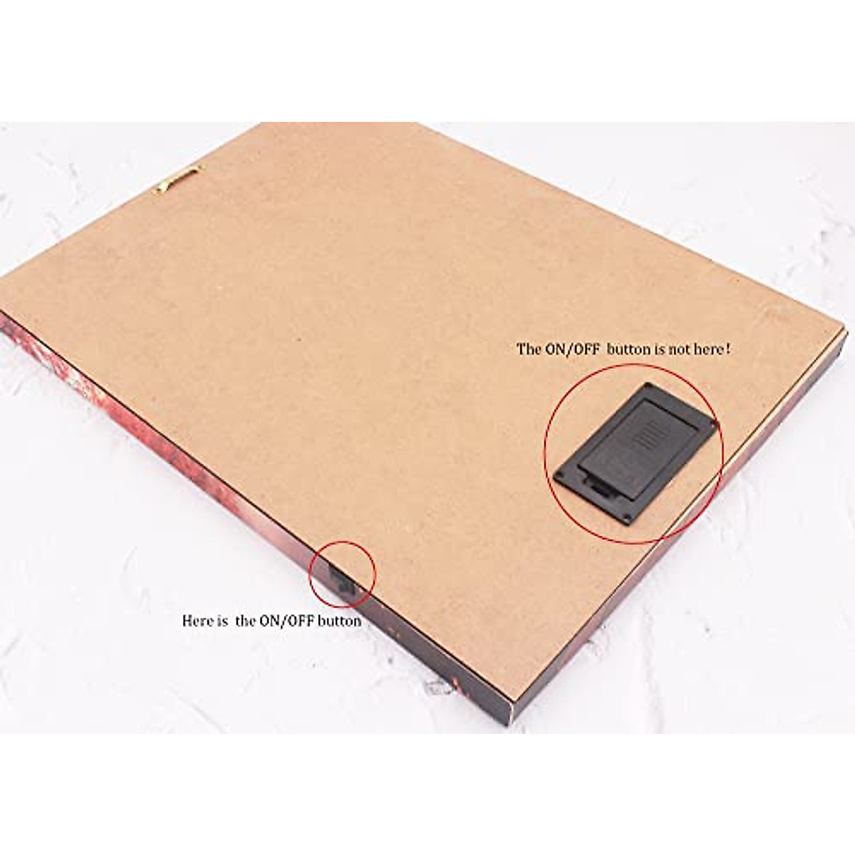 BetyHom Red Maple Sunrise Scenery by the Lake Canvas Wall Art with Lighted Candles LED (15.8x11.8 in)