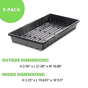 1020 Seed Starting Trays, Plant Tray, Microgreens Growing Trays, Plastic Seed Trays, Reusable Seedling Tray, 5-Pack Growing Trays, Germination Tray, Planting Tray, Plant Tray For Seedlings