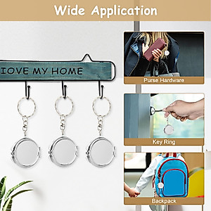 6 Pcs Round Mirror Keychain Compact Double Sided Folding Key Chain Pendant Small Hand Held Mirror with Keyring for Women Girls
