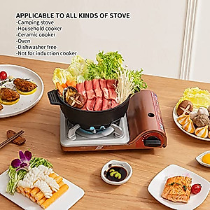 Cast aluminum stove top Korean BBQ pot with glass lid-light weight and non stick grill plate for outdoor use and camping,