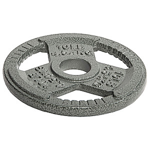 Signature Fitness Cast Iron Plate Weight Plate for Strength Training and Weightlifting, 2-Inch Center, 10LB (Single)