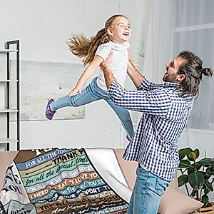 Fathers Day Dad Gifts from Daughter 60"x50" - Gifts for Dad from Daughter - Dad Birthday Gift - New Dad Gifts for Men - Best Dad Ever Gifts Blanket