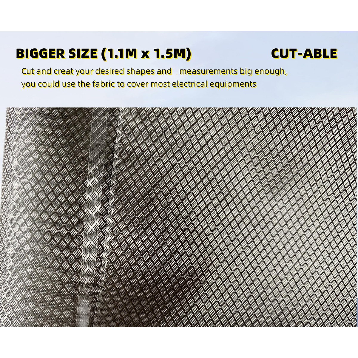 Faraday Fabric Nickel Copper Faraday Blocking Cloth 43.3"x59" Material Protection Fabric for DIY Faraday Cage, Box, Curtains