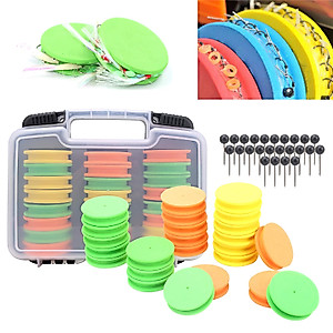 Flbirret 24pcs EVA Fishing Line Storage Spools Winding Board Tool Bobbin Tackle Mix Color High Density Foam ABS Plastic Excellent
