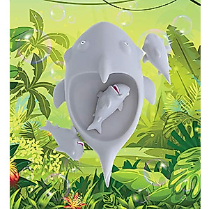 Dollibu Family Animal Bath Squirters 4 Piece Bath Toy Set, Toddler Bath Toys for Bathtime & Water Fun, Girls & Boys Floating Rubber Squirt Toys, Floaty Pool Toys for Toddlers & Kids (Gray)