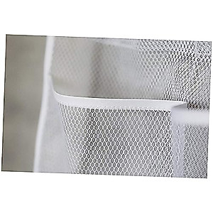 Parliky 6 Bathroom Accessories White Shower Organizer Bag Hanging Mesh Pockets Shower Organizer