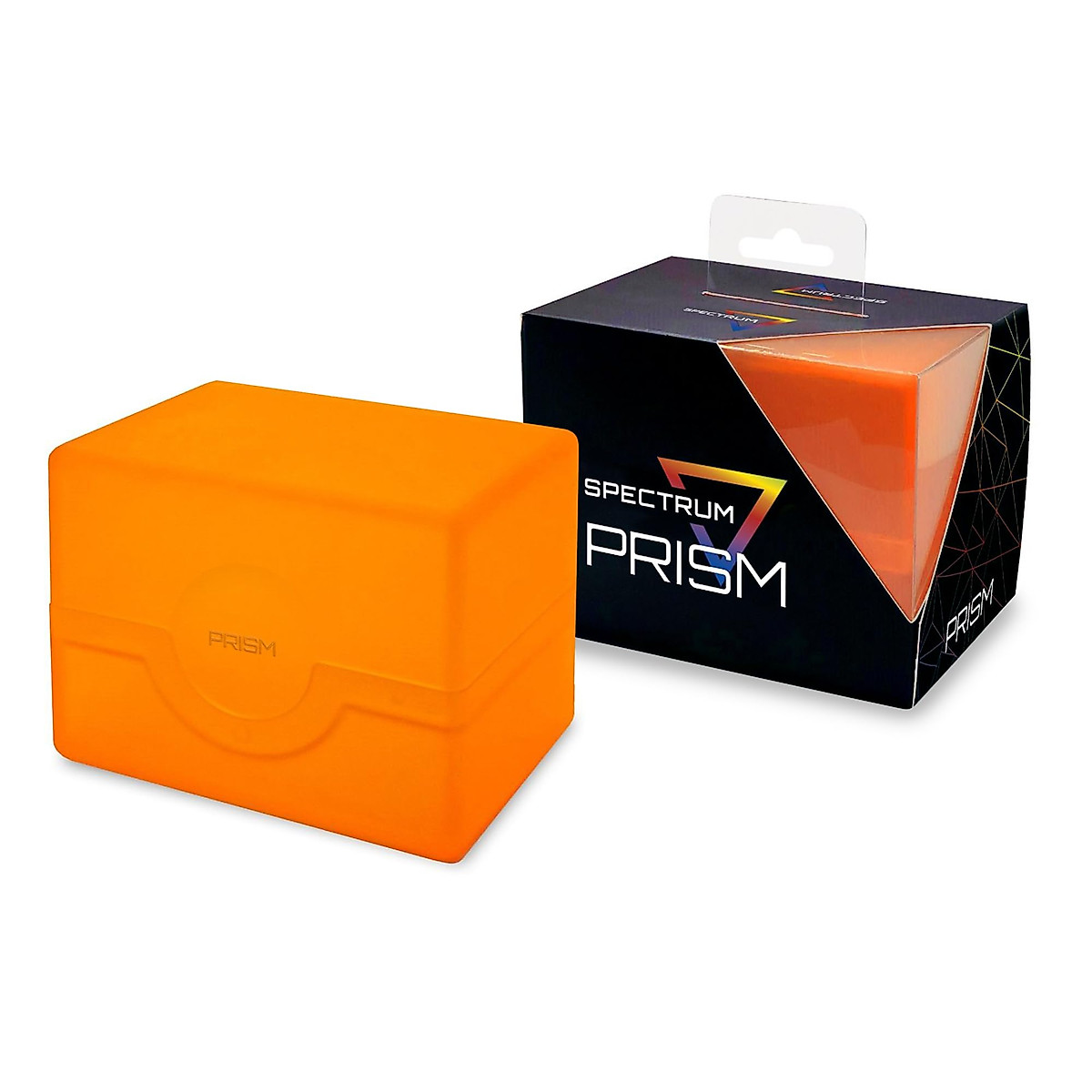 BCW Spectrum Prism Deck Case - Sunset Orange - 1 ct | Secure Snap Closure Card Deck Case | Fits 100 Double-Sleeved Cards | Trading Card Deck Storage Ideal for Magic the Gathering, Pokemon, and More