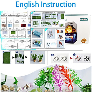 UniHobby DIY Miniature Dollhouse Kit,UniHobby DIY Dollhouse kit Tiny House Wooden Toy Gift with Furniture Dust Proof LED Lights for Adults