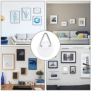 Thinp 30 Pieces Invisible Adhesive Plate Hanger Wall Plate Hangers Plastic Adhesive Picture Hangers Without Nails Plate Holder Frame Hangers for Bathroom Kitchen Wall Decoration (Round&Square)