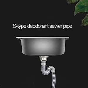 EMENG Commercial Sink Kitchen Wash Basin Stainless Steel Garden Sink, Multi Functional Single Bowl Sink with Stand for Vegetable Washing Basin Sinks, for Outdoor Indoor Garage Kitchen La