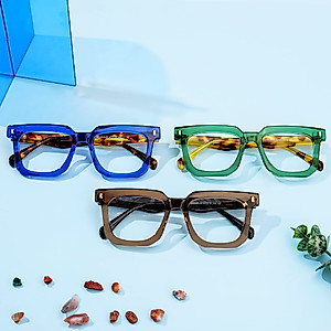 Zeelool Classic Oversized Square Blue Light Blocking Eyeglasses for Women Men Coville ZJGA830292-04 Green