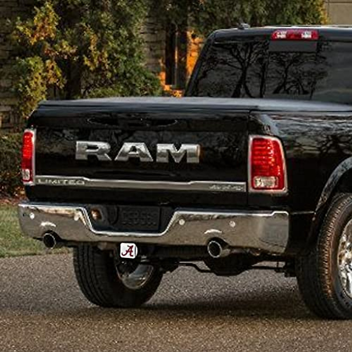 University of Alabama Premium Chrome #D Hitch Cover W/Colored Team Logo - Unique Logo Style Metal Molded Design – Easy Installation on Truck, SUV, Car - Ideal Gift for Die Hard Crimson Tide Fan