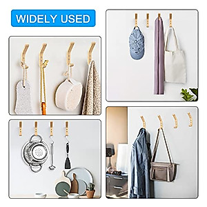 EEEKit 4 Pack Wood Wall Hooks, Natural Wooden Coat Hooks Wall Mounted Heavy Duty Vintage Wooden Entryway Hooks for Wall Hanging Coats Hat Towels Keys Clothes