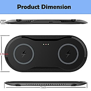 2 in 1 30W Fast Wireless Charger, Wireless Charging Pad, Dual 15W Wireless Charging Station for Samsung iPhone AirPods Type C Cable Included, Black