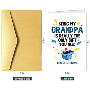 Funny Grandpa Father's Day Card, Father's Day Card from Granddaughter Grandson, Granddad Birthday Card, Being My Grandpa Is Really The Only Gift You Need