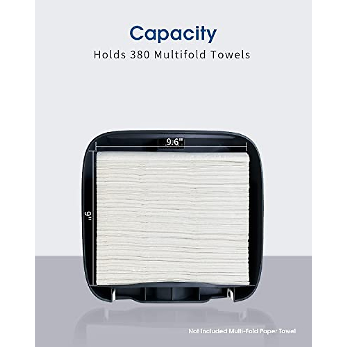 Paper Towel Dispenser, C-Fold and Multifold Tissue Towel Dispenser for Bathrooms, Kitchens and High-Traffic Washrooms, CHUANGDIAN, Dark Grey