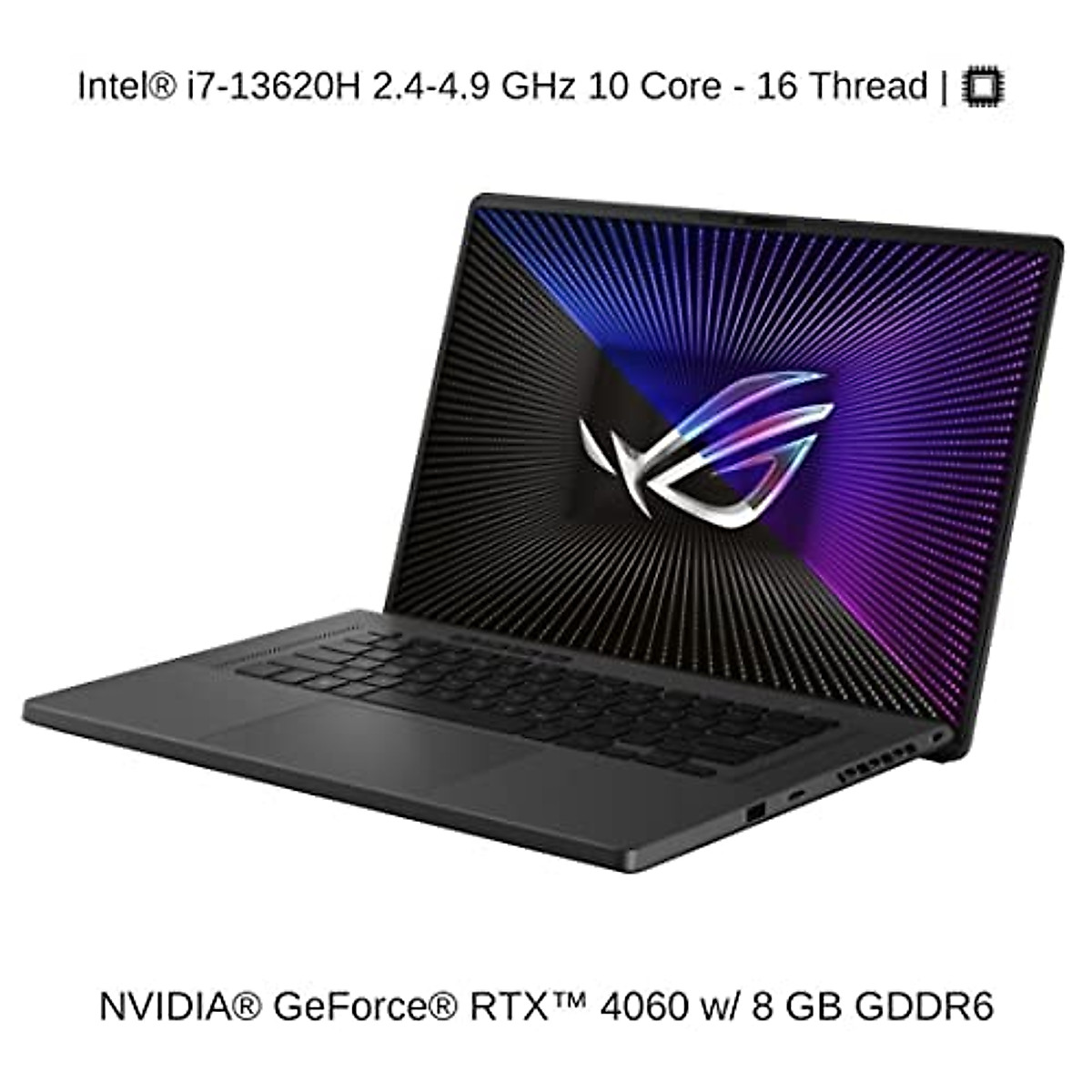 HIDevolution [2023] ASUS ROG Zephyrus G16 GU603VV 16" FHD+ 165Hz, 2.4 GHz i7-13620H, RTX 4060, 48 GB DDR4 RAM, 1 TB PCIe SSD, Windows 11 Home