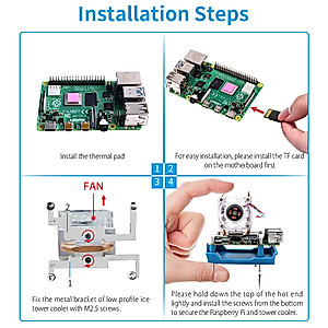 GeeekPi Mini Tower Kit with QC3.0 Power Supply for Raspberry Pi 4, Pi 4 Case with ICE Tower Cooler, 0.96'' OLED Module, RGB Fan, Heatsink, GPIO Expansion Board for Raspberry Pi 4 Model B