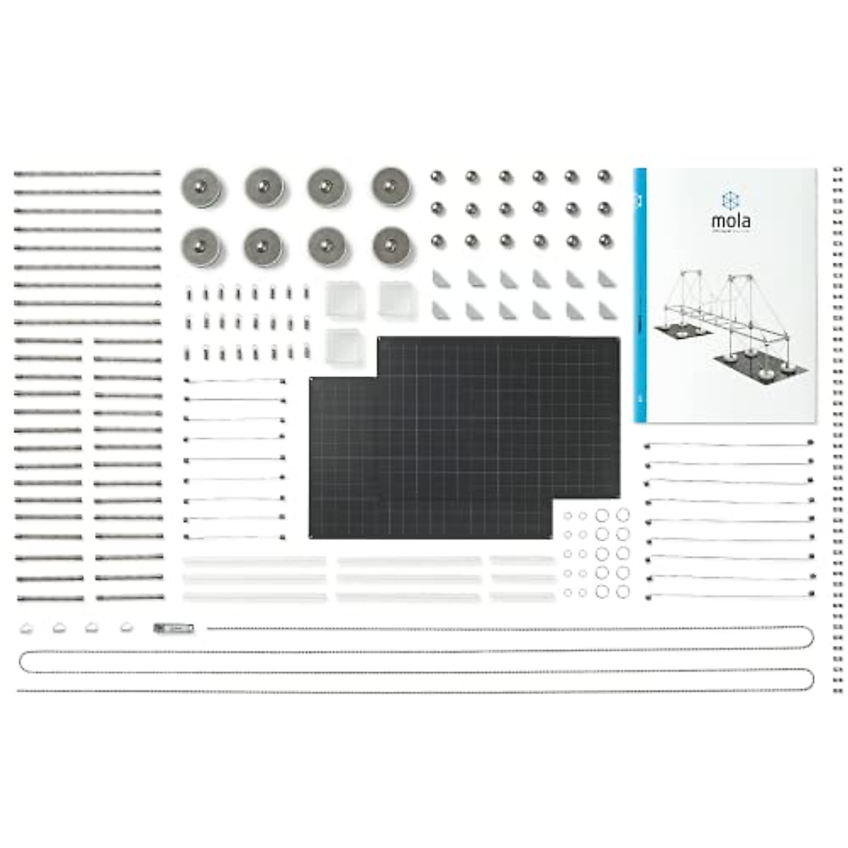 Mola Structural Kit 3 | Magnetic Modular Kit for Engineering and Architecture Education | 205 Pieces + Practical Guide