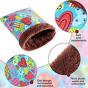 2 Pieces Hamster Sleeping Bag Rat Hamster House Bed Small Pet Nest Hideout Pouch Small Animal Sleep Bed Winter Sack Cage Nest Bed for Guinea Pig Squirrel Ferret Chinchilla (Heart Pattern, Dot Pattern)