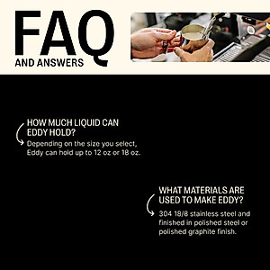 Fellow Eddy Steaming Pitcher - Milk Frother Pitcher with Fluted Spout, Premium Barista Tools for Precision Latte Art, 18/8 Stainless Steel, Polished, 18oz Jug