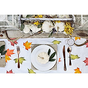Gift Boutique 6 Disposable Thanksgiving Leaves 54" X 108" Rectangle Fall Maple Leaf Plastic Cover Party Supply Decoration for Harvest Autumn Holiday Birthday Buffet Banquet Picnic Table Cloth