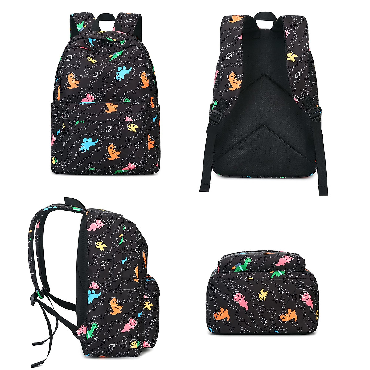 Dinosaur Girls School Backpack for Kids Teens, Elementary Middle School Backpacks Bookbag Set with Lunch Bag Pencil Case