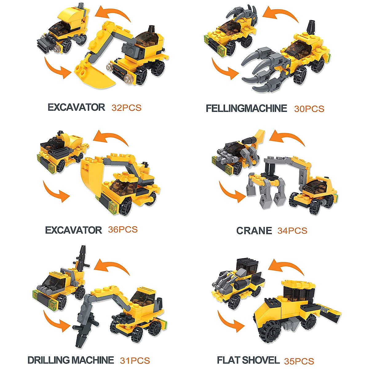 Kiddokids 18 Pcs Filled Easter Eggs with Construction Vehicles Building Blocks Toys, Easter Eggs Prefilled for Easter Theme Easter Eggs Hunt, Basket Stuffers Fillers (3.15inch)