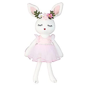 JUSTQUNSEEN Ballerina Doll Easter Stuffed Animal Bunny Stuffed Animal Easter Plush Animal Doll, Plush Toy Bunny Stuffed Animals for Girls Easter Stuffed Animal on Birthday Christmas