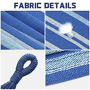 NORIDA Indoor Hammock Garden Cotton Hammocks with Tree Straps for Hanging Durable Up to 450lbs,Portable with Travel Bag, Comfortable Fabric Perfect for Outdoor Porch Patio Backyard(Ocean Blue)